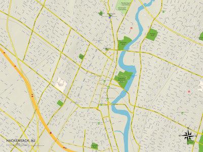 'Political Map of Hackensack, NJ' Art | AllPosters.com