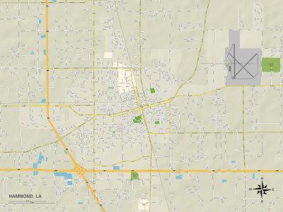'Political Map of Hammond, LA' Art | AllPosters.com