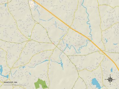 'Political Map of Hanover, MA' Prints | AllPosters.com