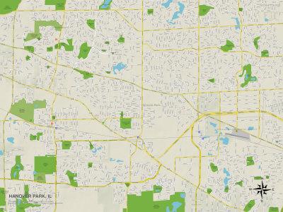 'Political Map of Hanover Park, IL' Art | AllPosters.com