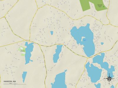 'Political Map of Hanson, MA' Poster | AllPosters.com