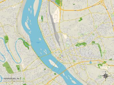 'Political Map of Harrisburg, PA' Print | AllPosters.com