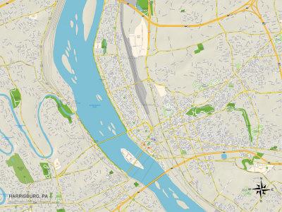 'Political Map of Harrisburg, PA' Print | AllPosters.com