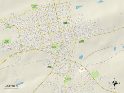 'Political Map of Hazleton, PA' Posters | AllPosters.com