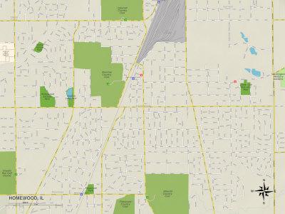 'Political Map of Homewood, IL' Prints | AllPosters.com