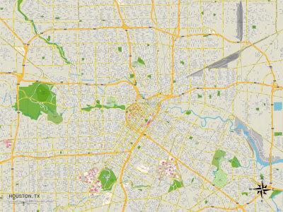 'Political Map of Houston, TX' Prints | AllPosters.com