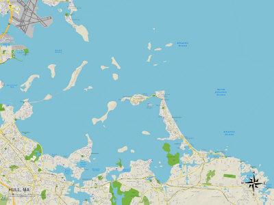 'Political Map of Hull, MA' Poster | AllPosters.com