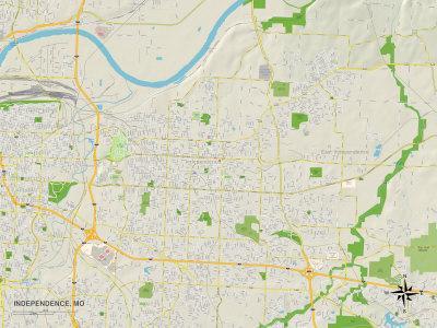 'Political Map of Independence, MO' Print | AllPosters.com