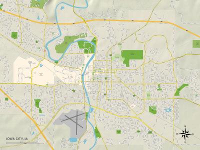 'Political Map of Iowa City, IA' Prints | AllPosters.com