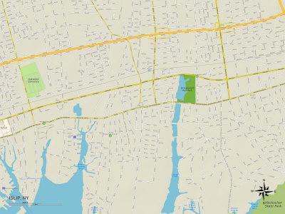 'Political Map of Islip, NY' Print | AllPosters.com
