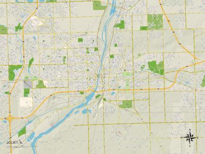 'Political Map of Joliet, IL' Poster | AllPosters.com