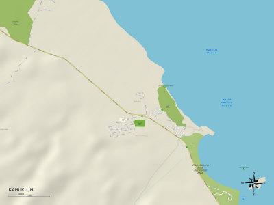 'Political Map of Kahuku, HI' Prints | AllPosters.com