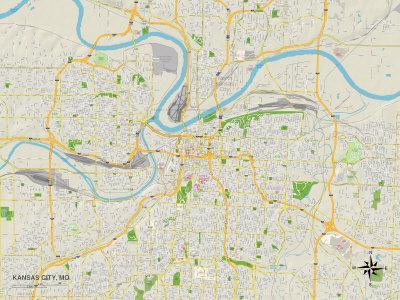 'Political Map of Kansas City, MO' Poster | AllPosters.com