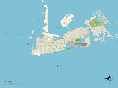 'Political Map of Key West, FL' Posters | AllPosters.com