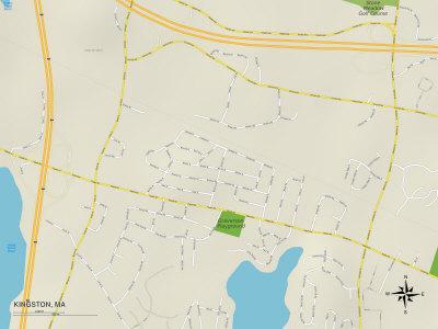 'Political Map of Kingston, MA' Posters | AllPosters.com