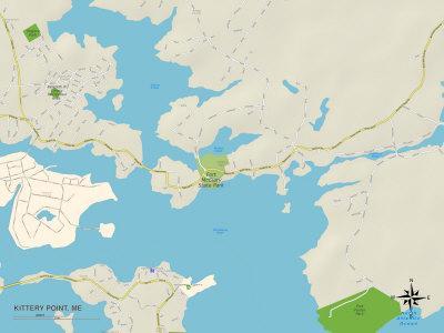 'Political Map of Kittery Point, ME' Posters | AllPosters.com