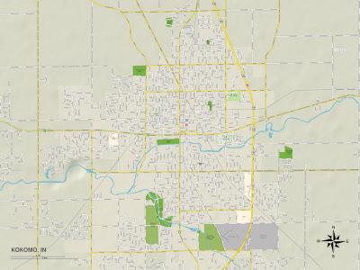 'Political Map of Kokomo, IN' Posters | AllPosters.com