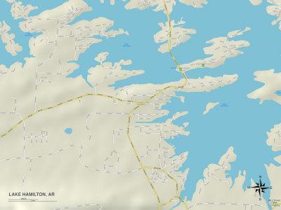 'Political Map of Lake Hamilton, AR' Prints | AllPosters.com
