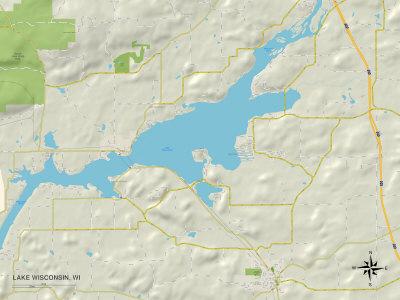 'Political Map of Lake Wisconsin, WI' Posters | AllPosters.com