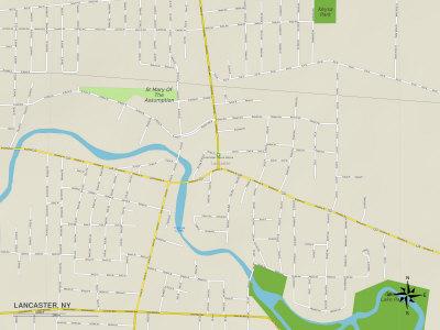 'Political Map of Lancaster, NY' Prints | AllPosters.com