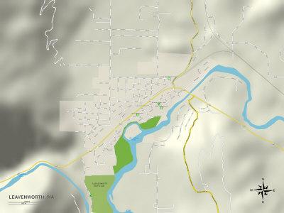 'Political Map of Leavenworth, WA' Print | AllPosters.com