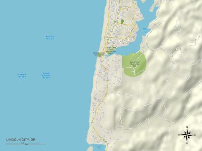 'Political Map of Lincoln City, OR' Prints | AllPosters.com