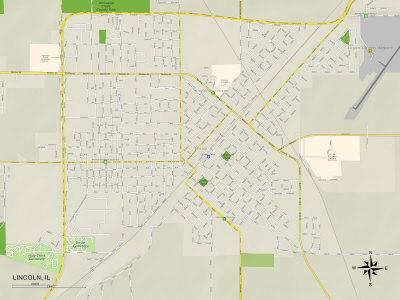 'Political Map of Lincoln, IL' Prints | AllPosters.com