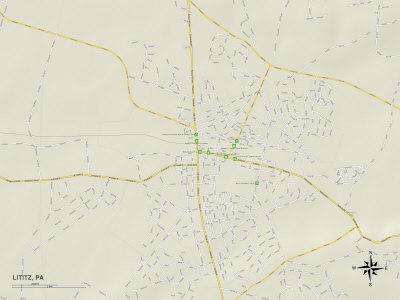 'Political Map of Lititz, PA' Prints | AllPosters.com