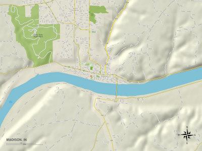 'Political Map of Madison, IN' Prints | AllPosters.com
