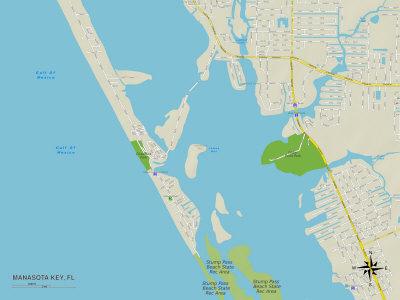 'Political Map of Manasota Key, FL' Posters | AllPosters.com