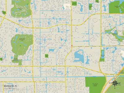 'Political Map of Margate, FL' Posters | AllPosters.com