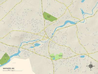 'Political Map of Maynard, MA' Print | AllPosters.com