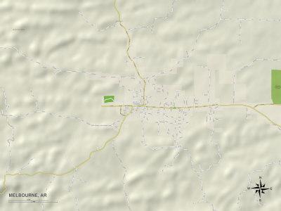 'Political Map of Melbourne, AR' Poster | AllPosters.com