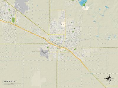 'Political Map of Merced, CA' Prints | AllPosters.com
