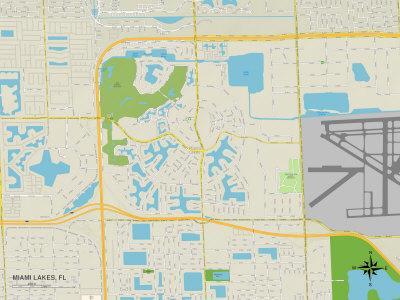 'Political Map of Miami Lakes, FL' Print | AllPosters.com