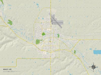 'Political Map of Minot, ND' Poster | AllPosters.com