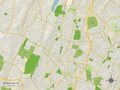 'Political Map of Montclair, NJ' Prints | AllPosters.com