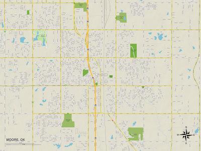 'Political Map of Moore, OK' Print | AllPosters.com