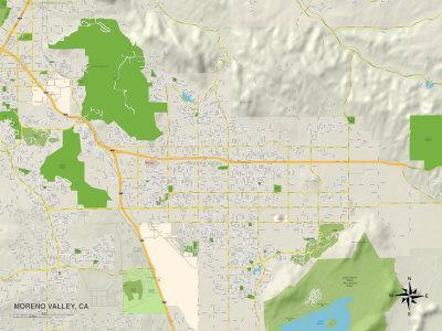 'Political Map of Moreno Valley, CA' Print | AllPosters.com