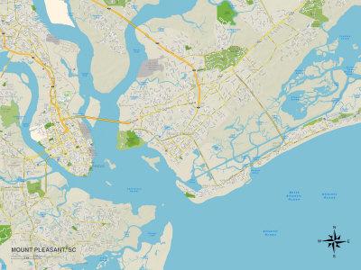 'Political Map of Mount Pleasant, SC' Prints | AllPosters.com