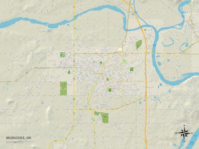 'Political Map of Muskogee, OK' Art | AllPosters.com