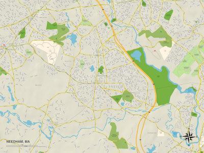 'Political Map of Needham, MA' Prints | AllPosters.com
