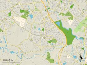 'Political Map of Needham, MA' Prints | AllPosters.com
