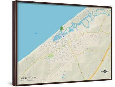 'Political Map of New Buffalo, MI' Prints | AllPosters.com
