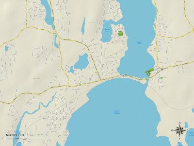 'Political Map of Niantic, CT' Prints | AllPosters.com