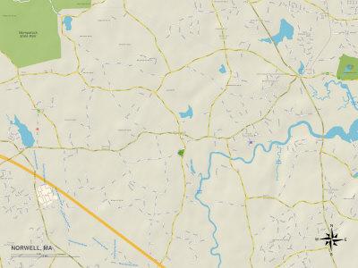 'Political Map of Norwell, MA' Posters | AllPosters.com