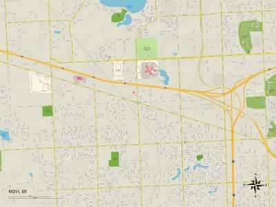 'Political Map of Novi, MI' Prints | AllPosters.com