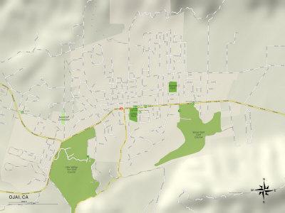 'Political Map of Ojai, CA' Art | AllPosters.com