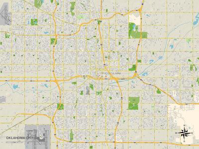 'Political Map of Oklahoma City, OK' Print | AllPosters.com