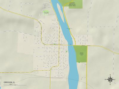 'Political Map of Oregon, IL' Poster | AllPosters.com
